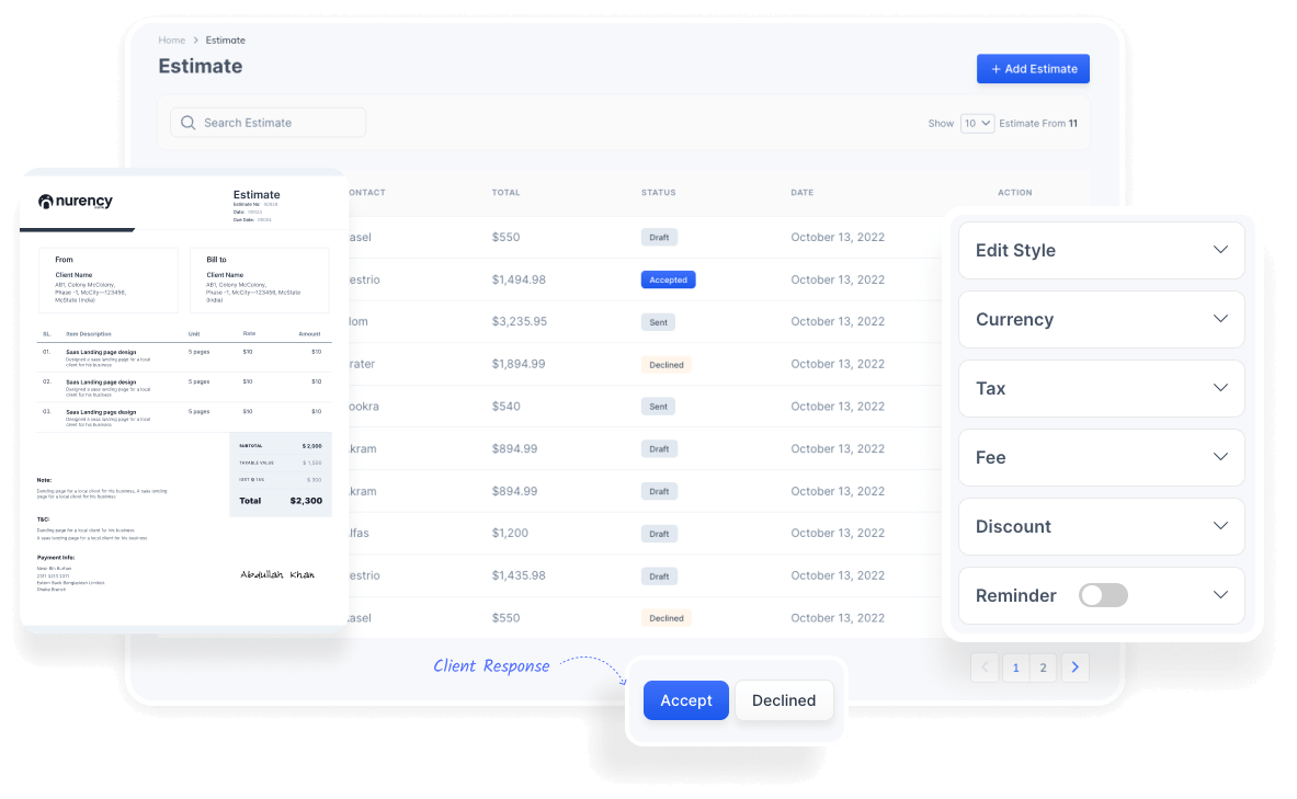 WordPress Estimate Plugin