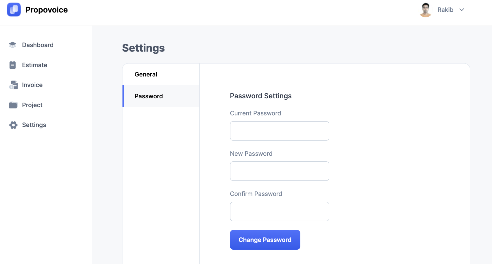 Frontend Client Portal Of Propovoice CRM